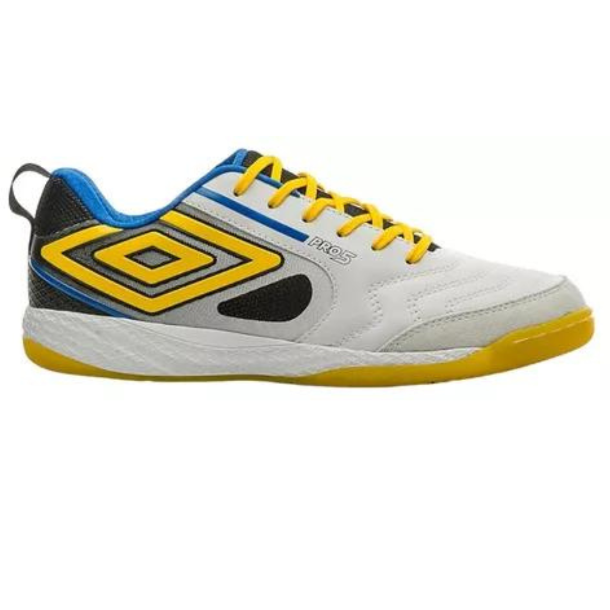 Lojas Estrela | TENIS FUTSAL UMBRO PRO 5 BUMP BCO/PTO/AMA